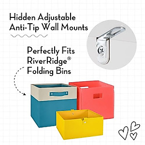 RiverRidge Kids Bookshelf with Veggie Storage Bin and 2 Open Shelves - Kids Storage Organizer, Toy Shelf & Kids Book Shelf with Deep Veggie Bin and Top Toy Display Area