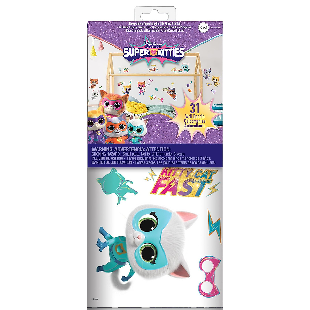 Disney Jr SuperKitties Peel and Stick Wall Decals by RoomMates, RMK5541SCS