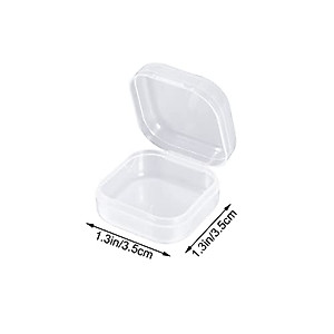 CLISPEED Transparent Plastic Box 192 pcs Plastic Containers Beads Display Bead Hinged Case Storage Lids Multipurpose Jewelry Square Clear Rectangular with S Beads Storage Containers Box