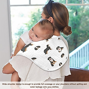 YYZZH Bernese Mountain Dog Muslin Burp Cloths for Baby 2 Pack 100% Cotton Baby Washcloths Bibs for Boy Girl