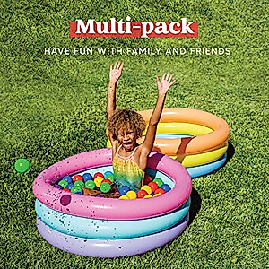 2 Packs 34'' Multicolor Inflatable Kiddie Pools, Baby Swimming Pool Set, Kids Summer Fun Water Pool Pit Ball Pool Thick Wear-Resistant Blow Up for Garden Backyard Outdoor (34’’ 10’’)