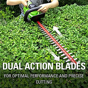 Greenworks 40V 24" Cordless Hedge Trimmer (1" Cutting Capacity), 2.0Ah USB Battery and Charger Included