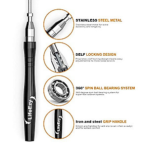 Jump Rope, High Speed Weighted Jump Rope - Premium Quality Tangle-Free - Self-Locking Screw-Free Design - Jump Ropes for Fitness - Skipping Rope for Workout Fitness, Crossfit & Home Exercises (Black)