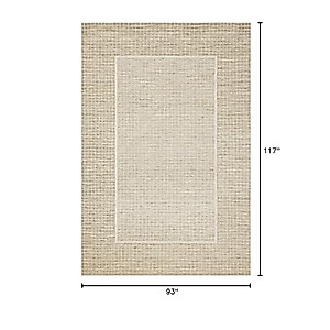 Loloi Chris Loves Julia x Briggs Collection, Wheat & Ivory, 7'-9" x 9'-9" Area Rug – Minimal Gritted Design Area Rugs for Living Room Bedroom Entryway & Hallway No Shed High Traffic Home Decor Rug