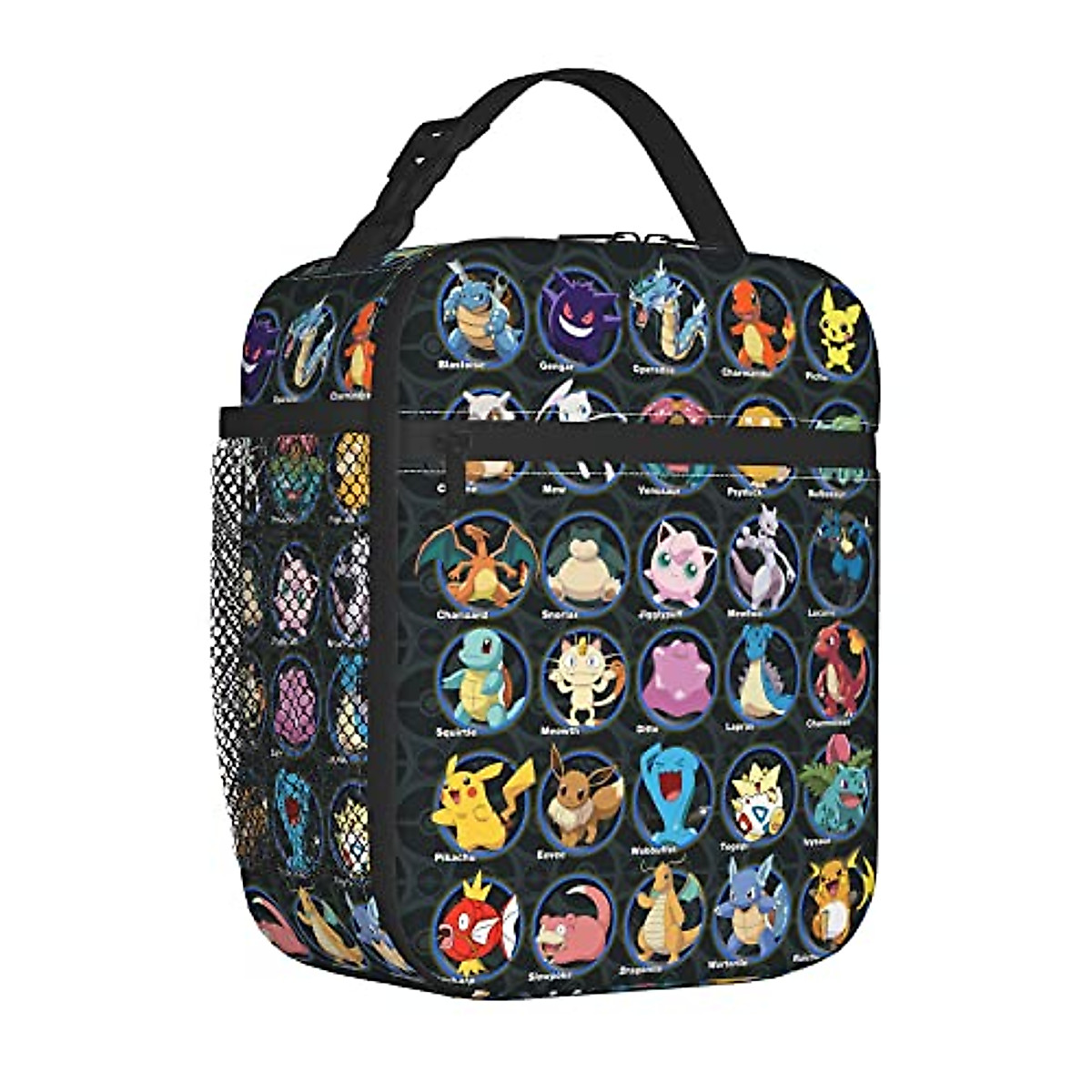 Quality Standard Flags Anime Lunch Box Boys Cartoon Lunch Bag With Bottle Holder, Game Themes Insulated Cooler Lunchbox For Men Girls Hiking Beach