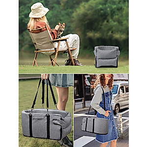 Prpeko Portable Dog & Cat Booster Seat - Center Console Car Armrest Seat for Puppy Under 13 lbs, Interactive Grey