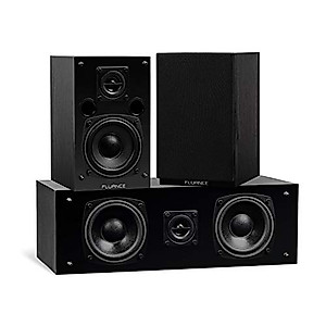 Fluance Elite High Definition Compact Surround Sound Home Theater 5.1 Channel Speaker System Including 2-Way Bookshelf, Center Channel, Rear Surrounds and DB10 Subwoofer - Black Ash (SX51BC)