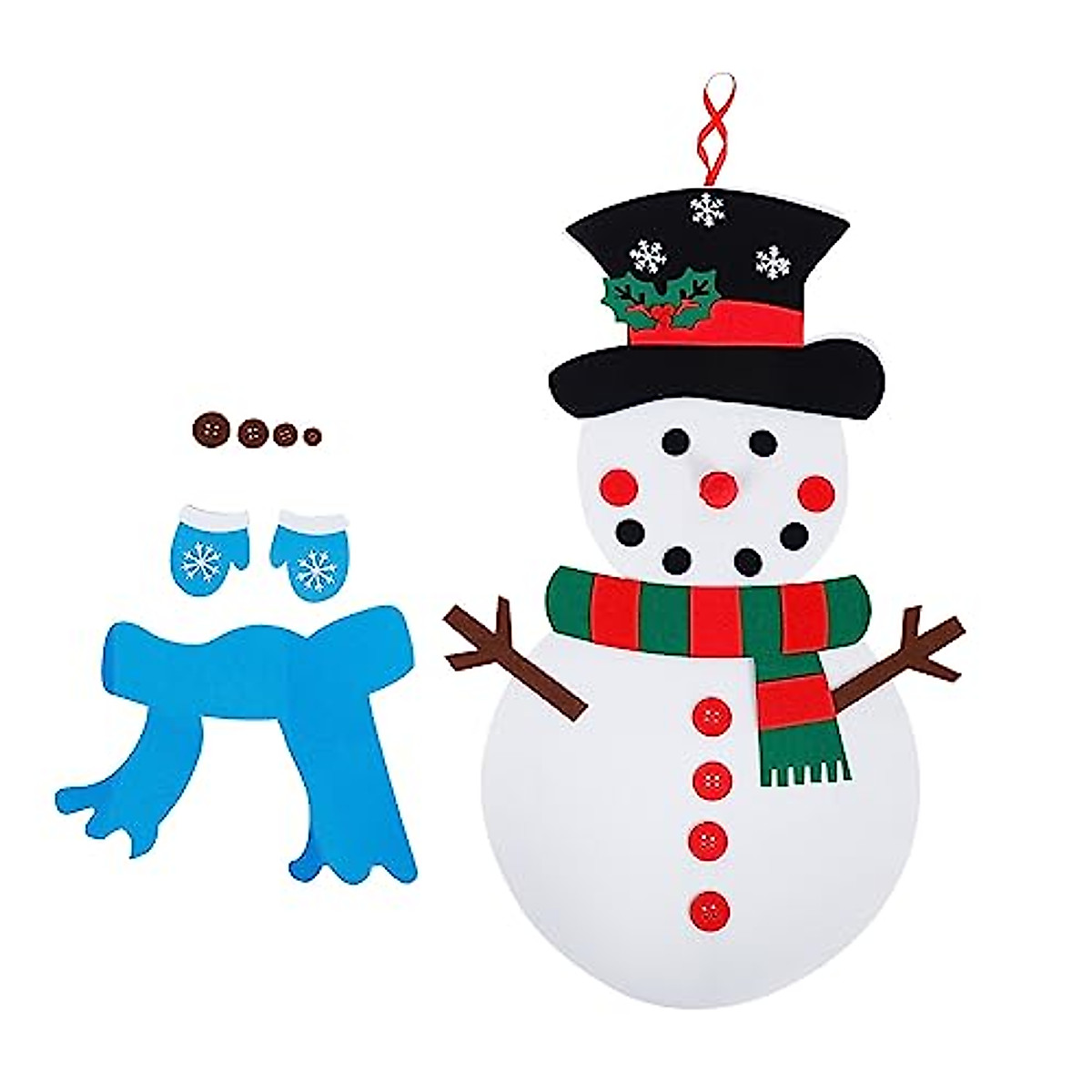 Toyvian Stocking Stuffer 1 Set Dress up Christmas Snowman Christmas Toys Christmas Tree Decorations Christmas Decor Felt Christmas Snowman Ornaments DIY Felt Christmas Ornaments