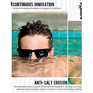 BLAZERBUCK Anti-salt Polarized Replacement Lenses & Sock Kit for Oakley Flak Jacket XLJ OO9009 - Black