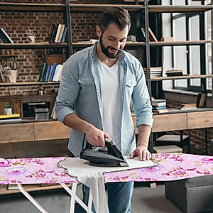 PERZOE Extra-Wide Folding Ironing Board, Height Adjustable Non-Slip Wear Resistant Clothes Ironing Board with Heavy Sturdy Folding Legs