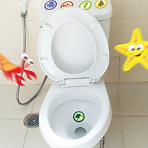 Woanger 240 Pieces Toilet Targets for Boys, Ocean Animals Potty Training Flushable Targets Sea Creatures Potty Training Stickers 2 Inch Pee Stickers Color Changing Pee Targets