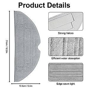 Fixbetter 5 Pcs Mop Pads for Roborock S8 Pro Ultra Robot Vacuum, Washable Reusable Mopping Pad Replacement Accessories