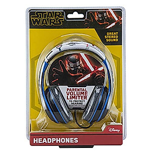 eKids Star Wars Ep 9 Kids Headphones, Adjustable Headband, Stereo Sound, 3.5Mm Jack, Wired Headphones for Kids, Volume Control, Foldable, Childrens Headphones Over Ear for School Home Travel (140)