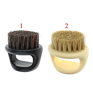 MonkeyJack Salon Barber Wood Bristles Hair Beard Cleansing Grooming Brush Men's Mustache Shaping Comb - Black