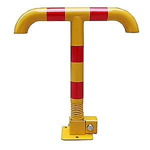 Heavy Duty Car Parking Space Lock Bollard T Shape with Spring Foldable Parking Barrier Safety Barrier for Commercial, Private Use (Color : Black, Size : 60x55cm)