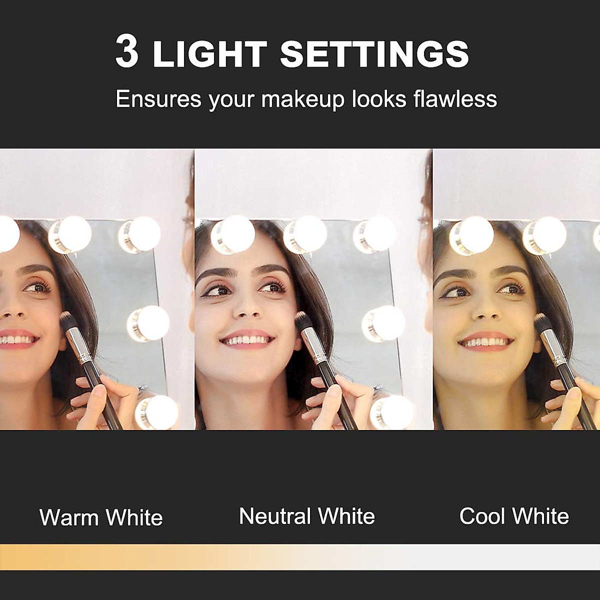 SHOWTIMEZ Vanity Mirror Makeup Mirror with Lights, Hollywood Vanity Makeup Mirror with LED Lights for Dressing Room & Bedroom, W22.8xH17.5in.