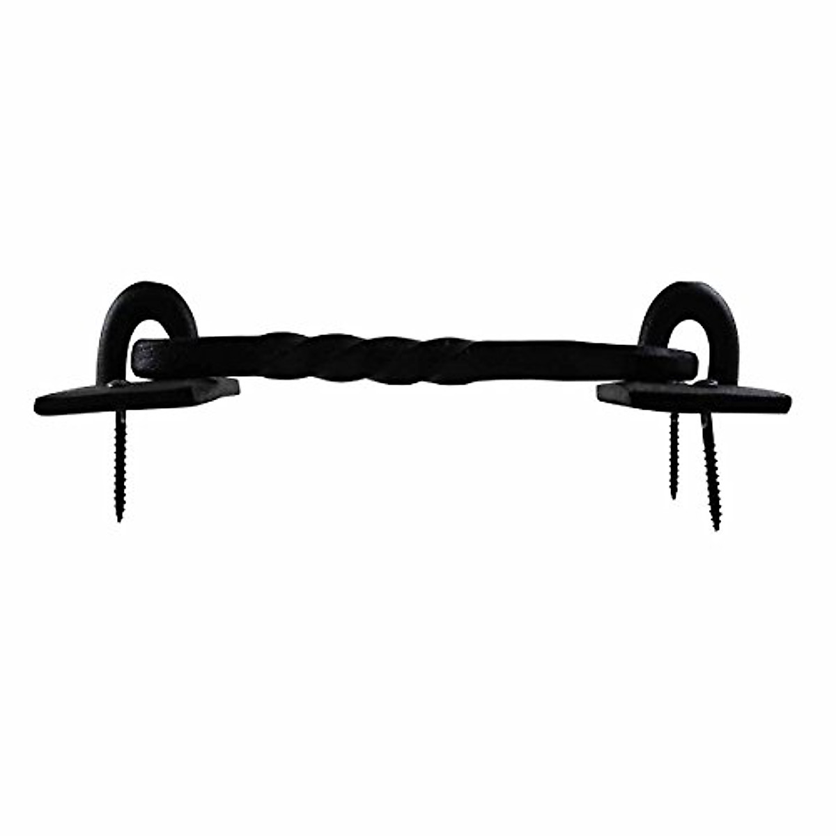 Renovators Supply Manufacturing Hook and Eye Latch 6.5 in. Black Wrought Iron Door Lock Latch/Gate Latch with Mounting Hardware