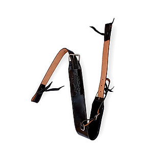 WEMBILS Horse Western Leather Complete Flank Cinch Set Rear Flank Back Cinch Girth Saddle Billets TACK Horse Cinches (Black)