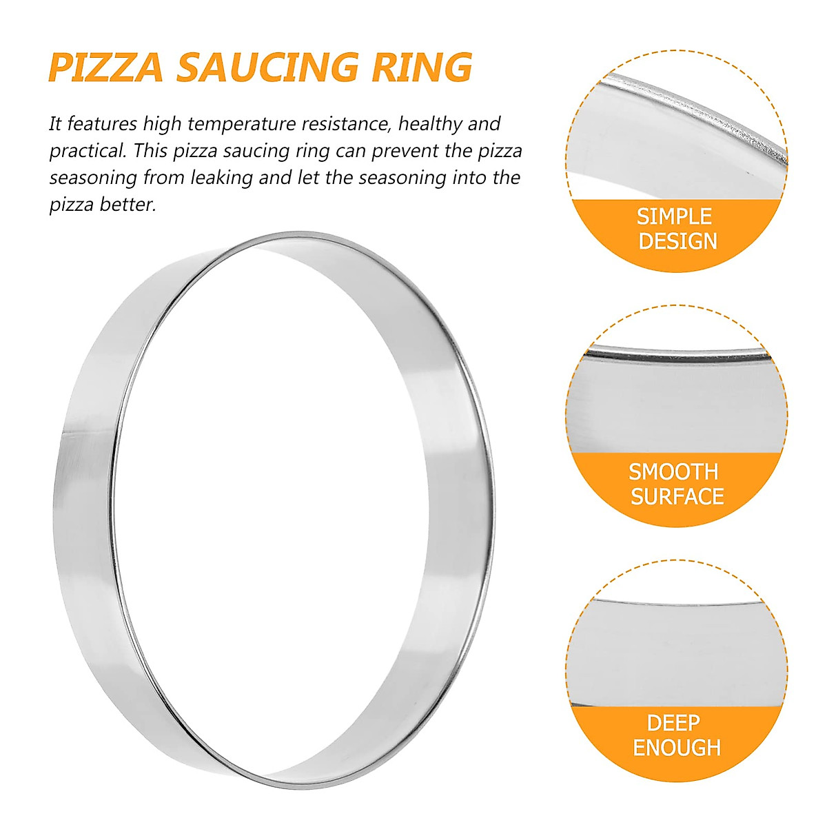 YARDWE Stainless Steel Pizza Rings, 10 inch Round Pastry Cake Rings Molds, Egg Pancake Rings for Cooking Baking Cooking Rings Pie Cutter Round Cookie Cutters