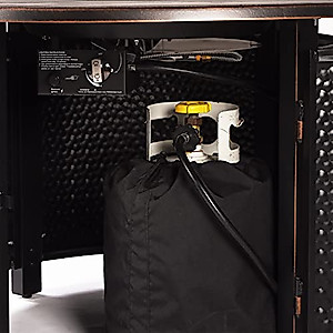 Oakland Living AZMATERA-FPT-AC Aluminum 44 in. Round Propane Beads, Lid and Fabric Cover Finish Outdoor fire Table, Antique Copper