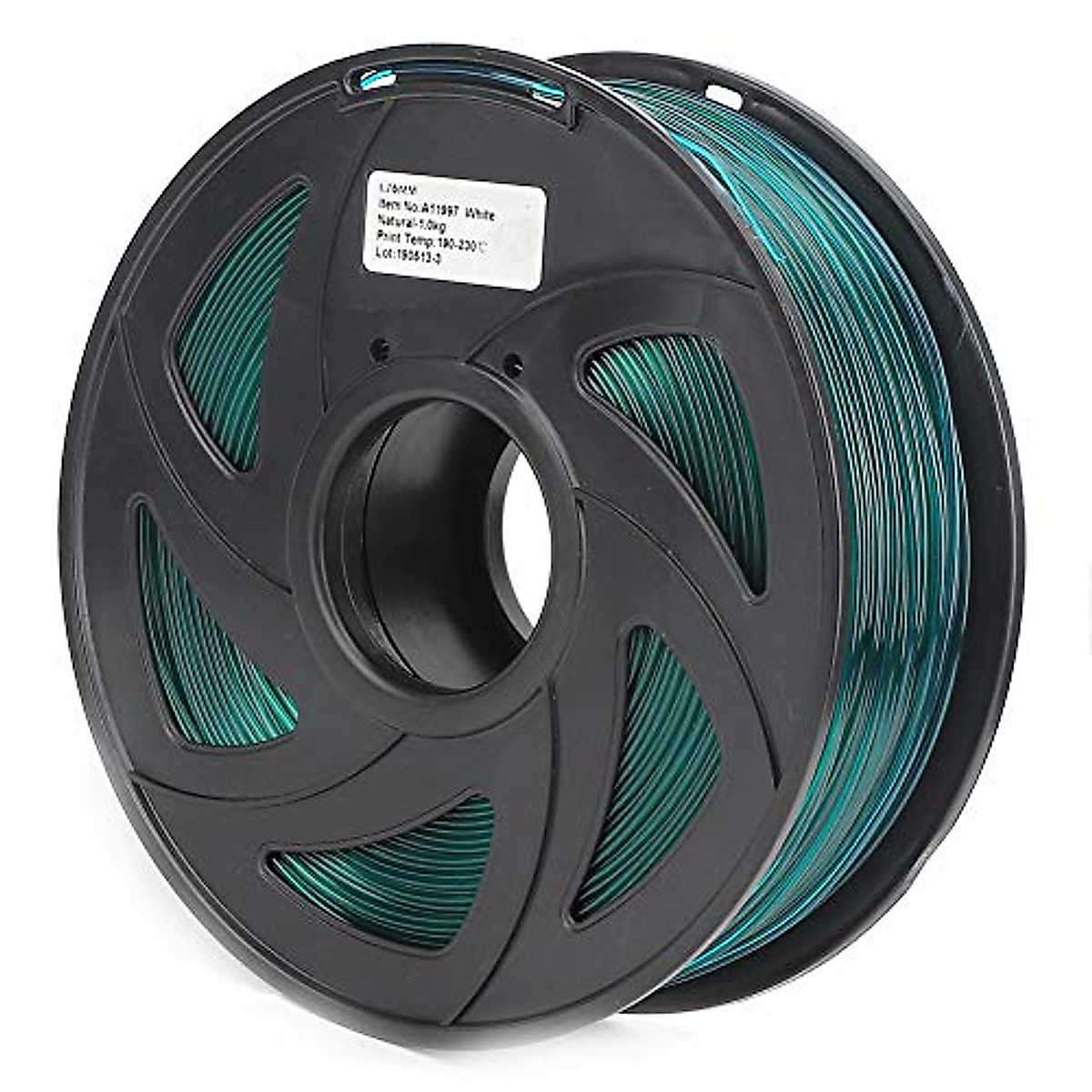 1.75mm 1KG 3D Printer Filament Transparent Green 3D Printing Material Neatly Wound PLA Meta Long Filament Bundle 3D Printer Accessories for Home Decoration
