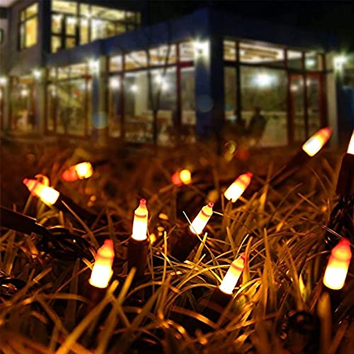 BOKING Halloween Orange Lights String Outdoor 100 Mini Waterproof Incandescent Indoor Decoration Plug in 23 Feet Used for Patio Party Festive Courtyard Home