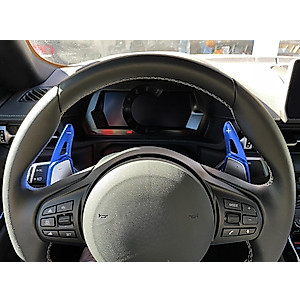 iJDMTOY Sports Blue CNC Billet Aluminum Large Paddle Extensions Compatible with Toyota 2020-up Supra GR