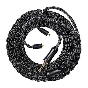 Audio Cable 16 Core Upgrade Silver Plated, FEDAI Balanced Replacement Cable, MMCX Detachable Earphone Cable Replacement Earphone Wire for Shure 846 535 215 315 425 MAGAOSI K5 LZA4 A5(mmcx, 2.5 mm)