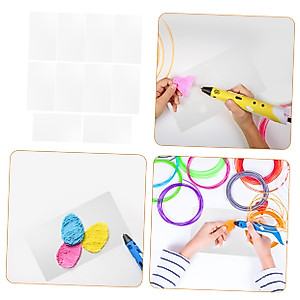 CHILDWEET 10pcs Board Drawing Board Painting Mat 3D Pen Drawing Mat 3D Pen Mat 3D Pen Accessories 3D Pen Drawing Tool Basic Template 3D Drawing Paper Templates White PVC