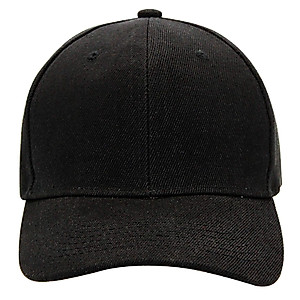 Baseball Cap Men Women - Adjustable Plain Sports Fashion Quality Hat, BLK