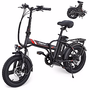 Vivi Gopina Electric Bike, 16" x 3.0 Fat Tire Electric Bike, Peak 500W Step Thru Electric Bicycle, 48V Removable Battery, Up to 40 Miles, LCD Display, 20mph, 7 Speed, UL 2849 Certified