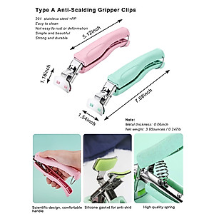 SPTECHMAKE Stainless Steel Anti-Scalding Dish Plate Gripper Clips Tongs Clamp Holder for Moving Hot Plate or Bowls with Food Out from Instant Pot Microwave Oven (2Pack)