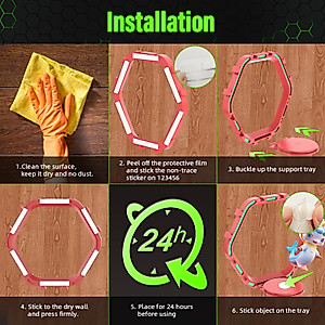 Ninoge 8PCS Riser Display Shelf for Funko POP Figures, Glow in the Dark Floating Wall Shelves Display Ledge for Organizer and Decoration, Collectible Figure Display Stands, Red