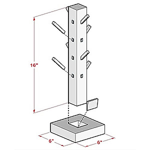 16" Solid Wood Coffee Mug Stand | Coffee Mug Tree | Coffee Mug Rack | Coffee Cup Holder | Adjustable / Removable Hooks | Holds 10 Mugs | Collapsible for Storage | Jewelry / Watch Organization (Gray)