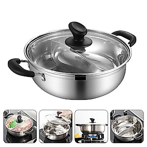 Hot Pot Household Induction Gas Cooking Pot Lid Kitchenware Shabu Shabu Stews Dishwasher Safe