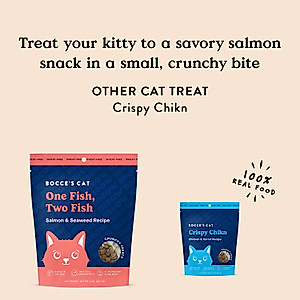 Bocce's Bakery, One Fish, Two Fish Crunchy Treats for Cats, Wheat-Free Everyday Cat Treats, Made with Limited-Ingredients, Baked in The USA, All-Natural Crunchy Treats, Salmon & Seaweed Recipe, 2 oz