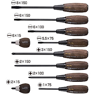 VESSEL Wood-COMPO 3010PS Screwdriver Set of 10
