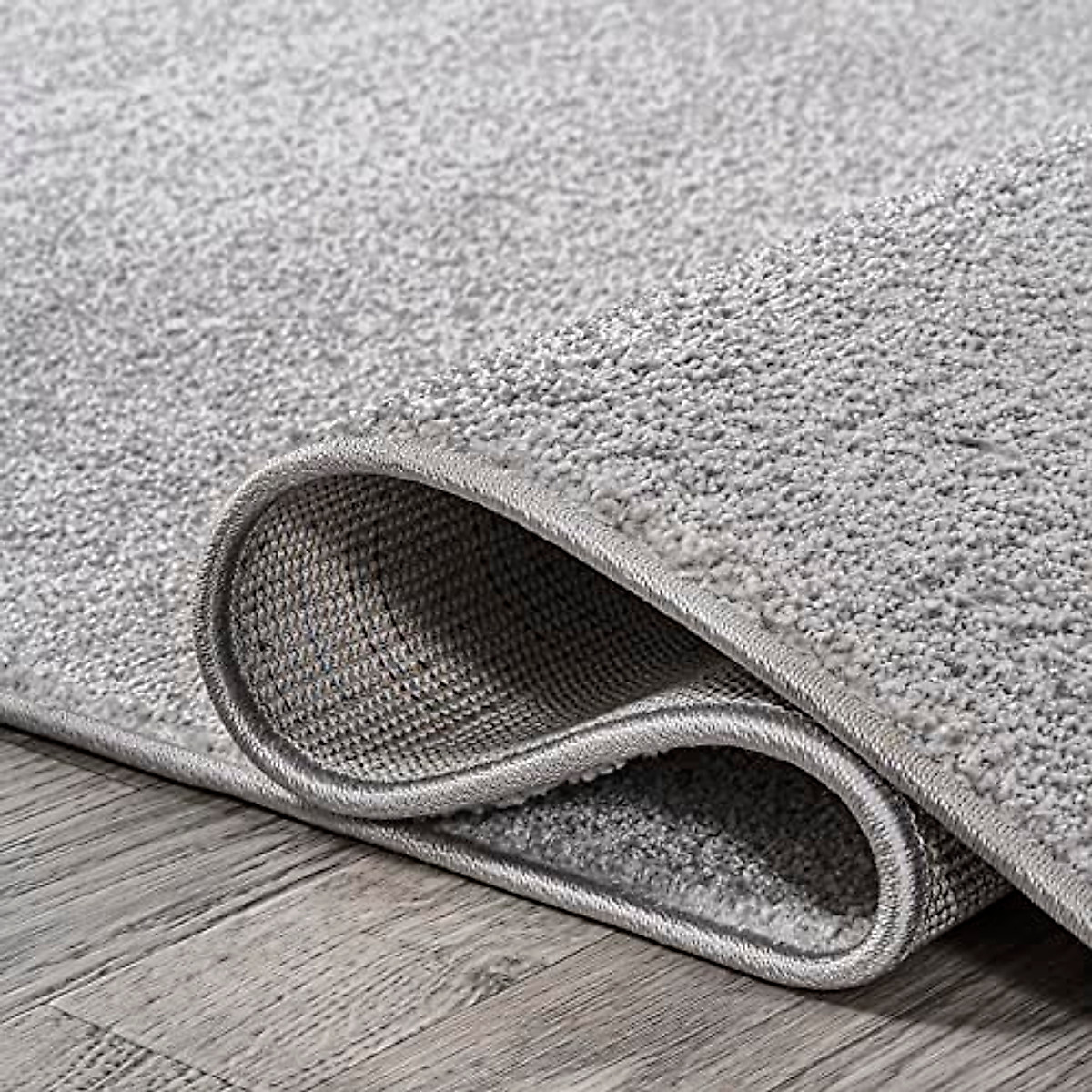 JONATHAN Y SEU100K-5 Haze Solid Low-Pile Indoor Area-Rug Casual Contemporary Solid Traditional Easy-Washing Bedroom Kitchen Living Room Non Shedding, 5 ft x 8 ft, Light Gray
