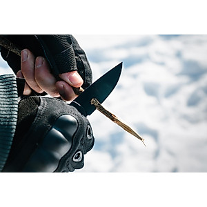 Holtzman's Gorilla Survival 'Straightback' Folding Knife featuring D2 Steel Blade and G10 Tactical Handle in Gift Box Set (Black+Blue)