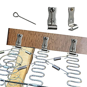 XXhailan Stainless Steel Sofa Spring Clips Strong Couch Spring Repair Kit for Sofa Chair Bed Furniture 12 PCs
