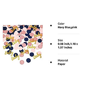 360 Pcs Gender Reveal Confetti Gender Reveal Decoration Baby Shower Confetti Navy Blue Pink Paper Confetti Round Confetti Dots for Baby Shower Gender Reveal Birthday Party Table Decoration