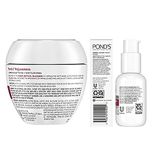 Pond's Skin Care Regimen Pack Anti-Aging Face Moisturizer, Eye Cream, and Face Serum Rejuveness With Vitamin B3 and Retinol Complex to Visibly Reduce Wrinkles and Signs of Aging, 3 Count (Pack of 1)