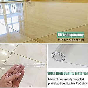 Clear PVC Desk Chair Mat Office Chair Mat for Hard Floors,Floor Mat,Door Mats,1.5mm Thick,95/115/135/155cm wide,100-600cm length,Clear Plastic Vinyl Rug Protector Cover, Family & Pet Friendly Transpar