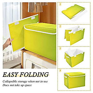 innewgogo Yellow Gradient Storage Bins with Lids for Organizing Organizer Containers with Handles Oxford Cloth Storage Cube Box for Bed Room