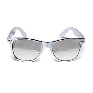 GloFX Chrome Diffraction Glasses – Silver Mirror - Rave Rainbow EDM Diffraction Chrome Silver