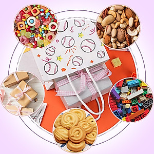 Shindel 16PCS Baseball Paper Bags, Party Favor Gift Bags with Handles Goodie Bags for Sport Party Favor 5.5" x 2.8" x 8"