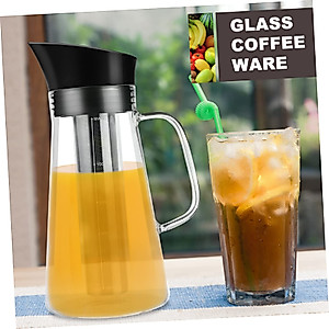 CONGARTENO 1pc Filter Jug Espresso Coffee Machine Clear Kettle Water Jug Iced Tea Pitcher Water Carafe with Lid Pitcher with Lid Espresso Machine Multi-functional Glass Pot Stainless Steel