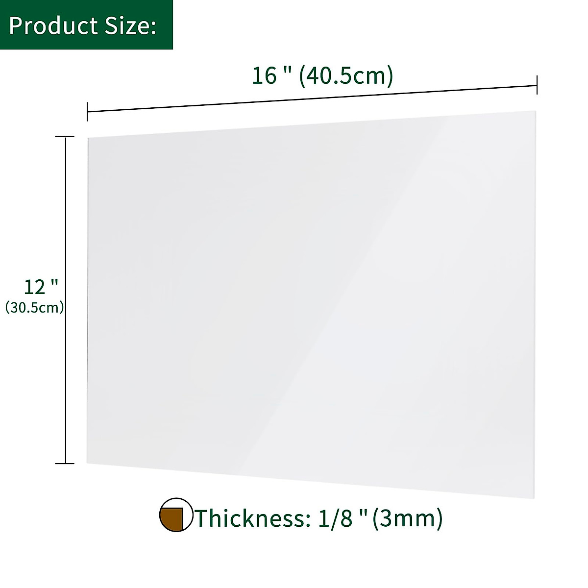 UU&FIL White Acrylic Sheets 12" x 16"x 1/8", 2 Pack 38.7% Translucent White Cast plexiglass Sheets for DIY Display Projects, Signage, Craft, Photo Frame, Painting and Easy to Cut.