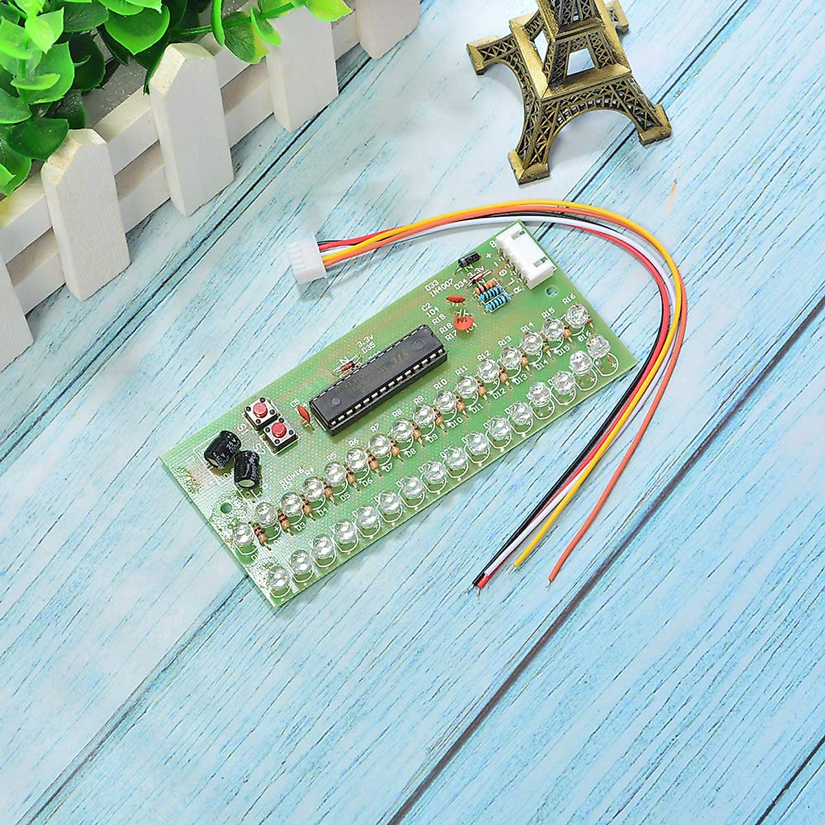 Comimark 1Pcs MCU Adjustable Display Pattern LED VU Meter Level Indicator 16 LED Dual Channel