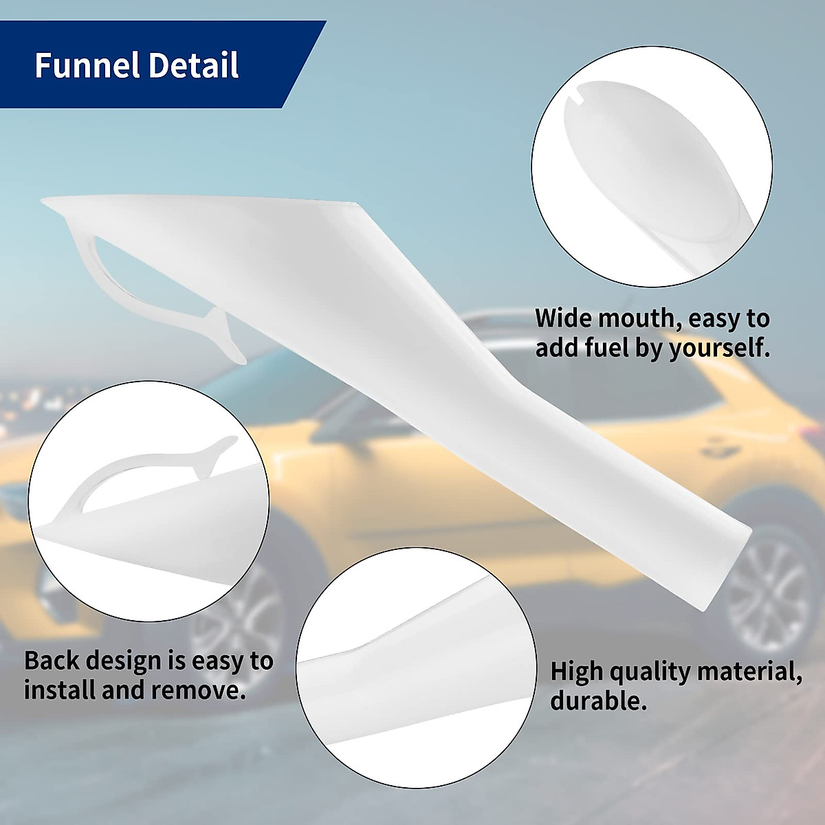 Fuel Filler Funnel for Ford Focus F150 Mercury Lincoln, Replacement Part# 8U5Z-17B068-B 8U5A-17B068-AD Ford Fuel Tank Filler Tube Neck Sleeve